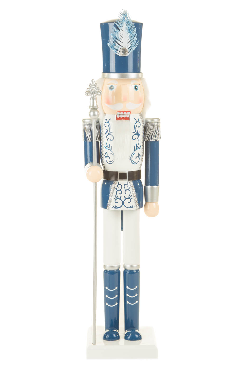 Navy and White Metallic Wooden Royal Guard Attire Gallant Nutcracker ...