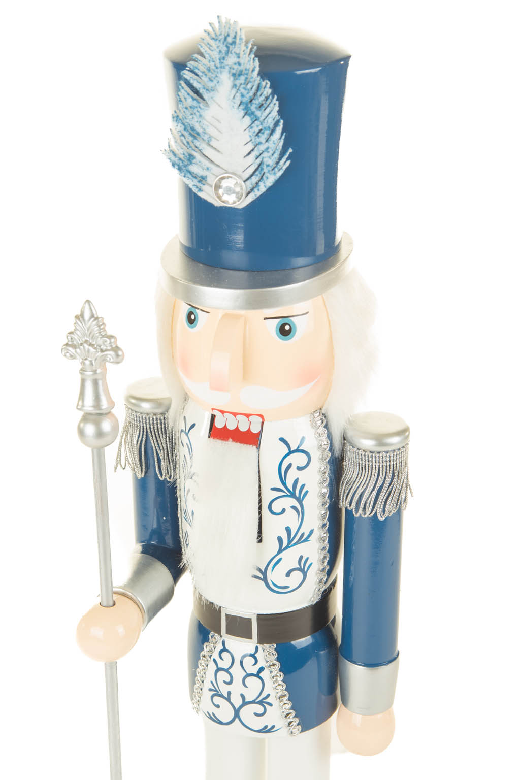 Navy and White Metallic Wooden Royal Guard Attire Gallant Nutcracker ...