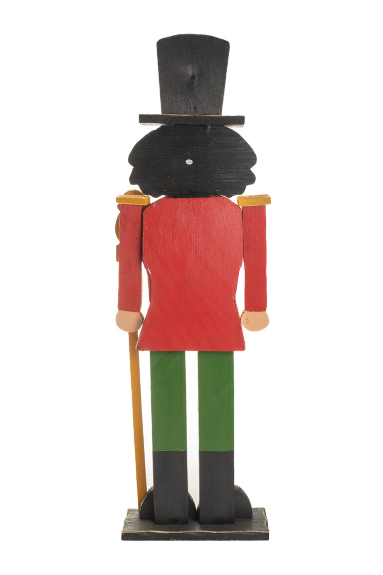 Large Red and Green Wooden Stoic Nutcracker Standee | Starlight Collection