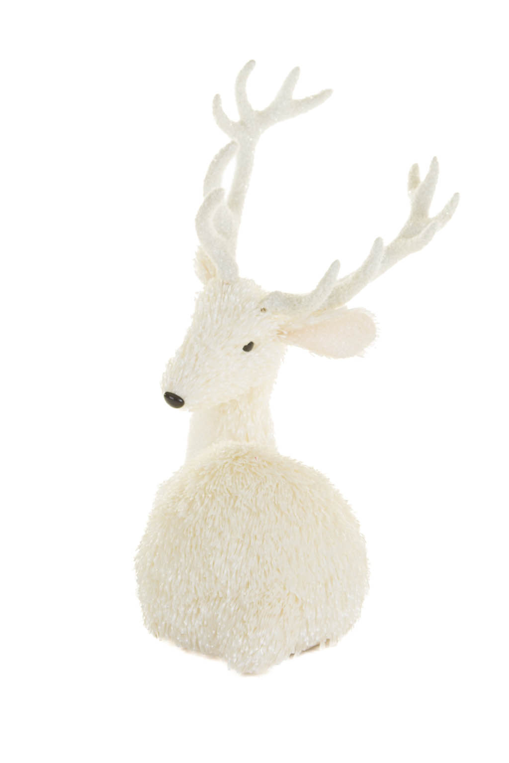 Sitting White Curious Reindeer with Silver Hooves | Starlight Collection